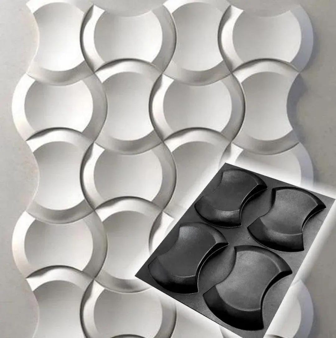 Wedge M - 3D Mold for Decorative Wall Panels From Gypsum, Plaster or ...