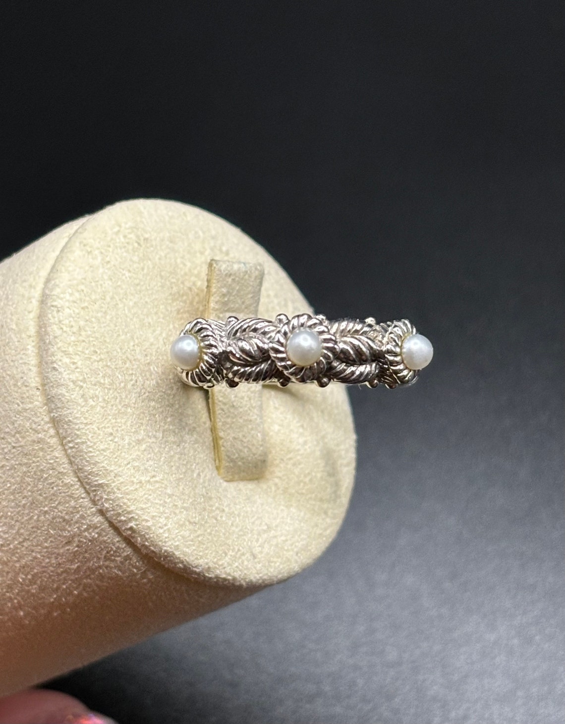 Vintage Judith Ripka Pearl Ring in Sterling Silver - Etsy