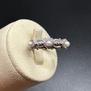 Vintage Judith Ripka Pearl Ring in Sterling Silver - Etsy