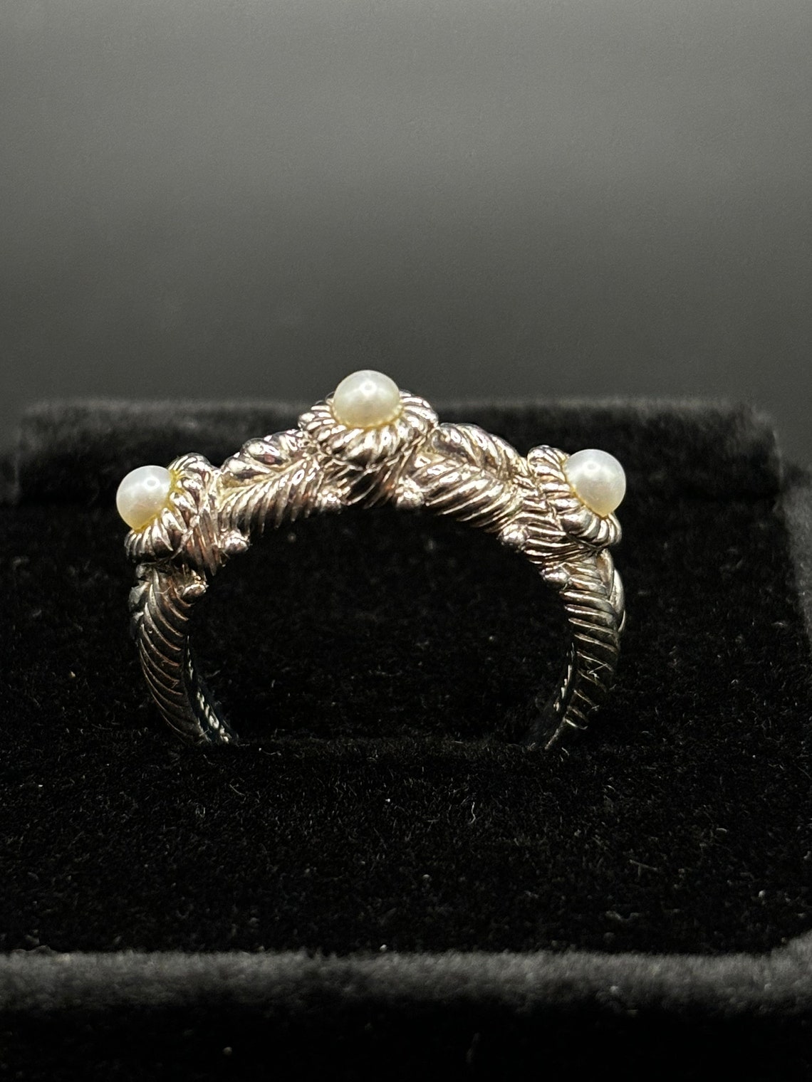 Vintage Judith Ripka Pearl Ring in Sterling Silver - Etsy