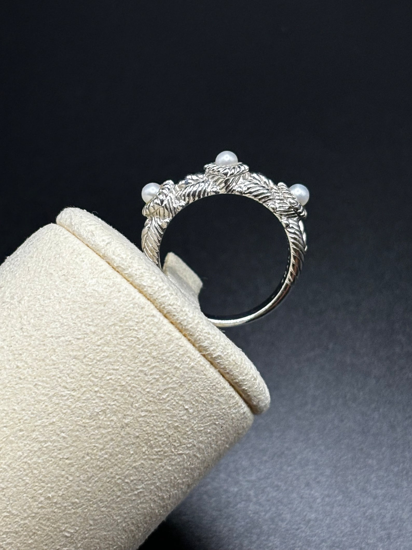 Vintage Judith Ripka Pearl Ring in Sterling Silver - Etsy