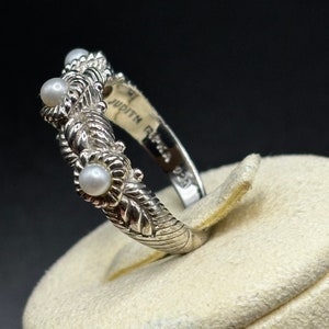 Vintage Judith Ripka Pearl Ring in Sterling Silver - Etsy
