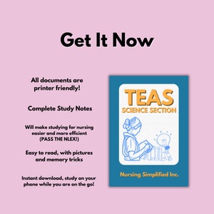 Science Section - TEAS Exam 7 | Nursing School | Study Guide Posters ...