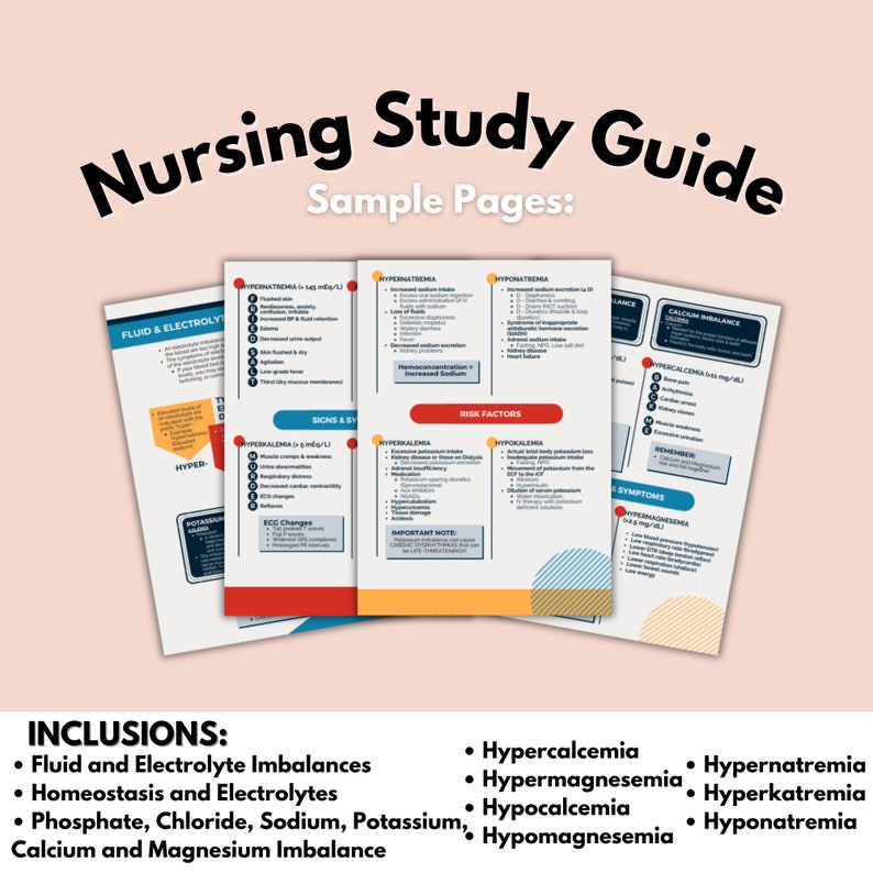 12 Pages Fluid and Electrolyte Imbalances Study Notes , Doctor Lecture ...