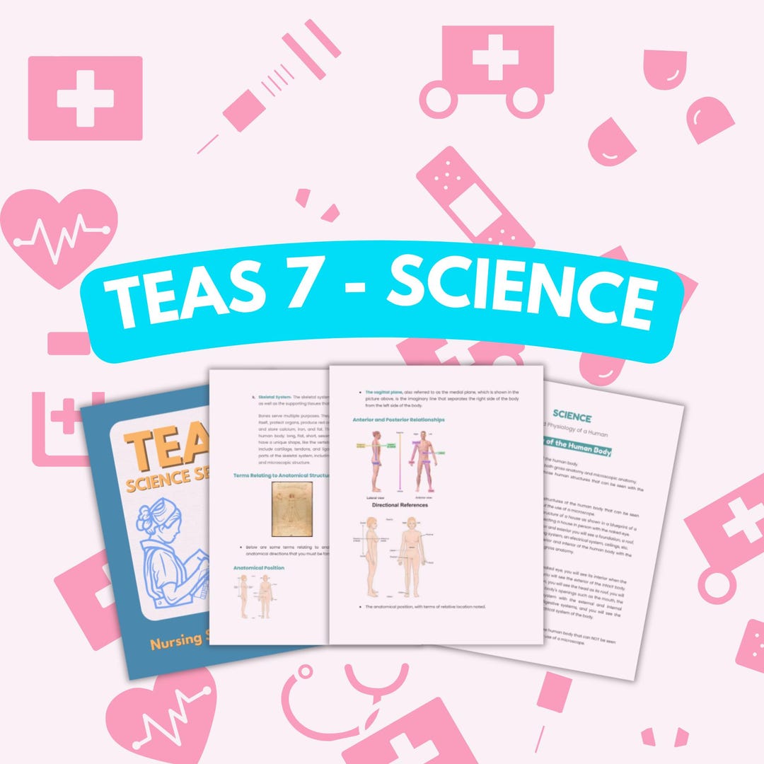 Science Section - TEAS Exam 7 | Nursing School | Study Guide Posters ...