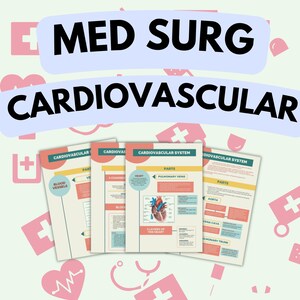 11 Pages Cardiovascular System - Med Surgery Study Notes , Doctor ...