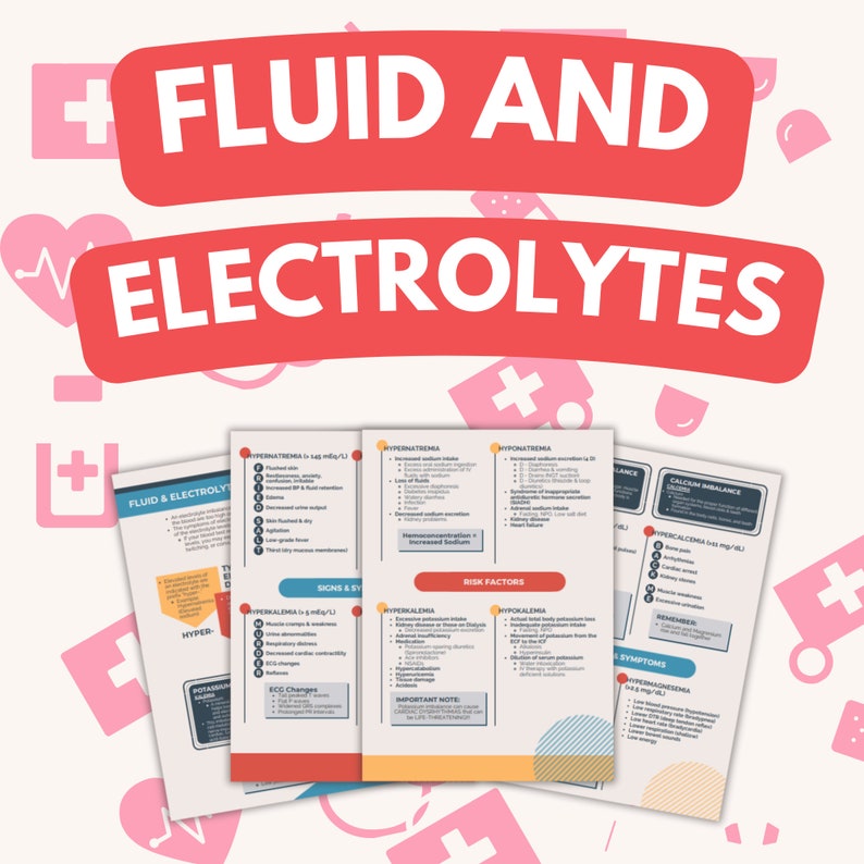 12 Pages Fluid and Electrolyte Imbalances Study Notes , Doctor Lecture ...