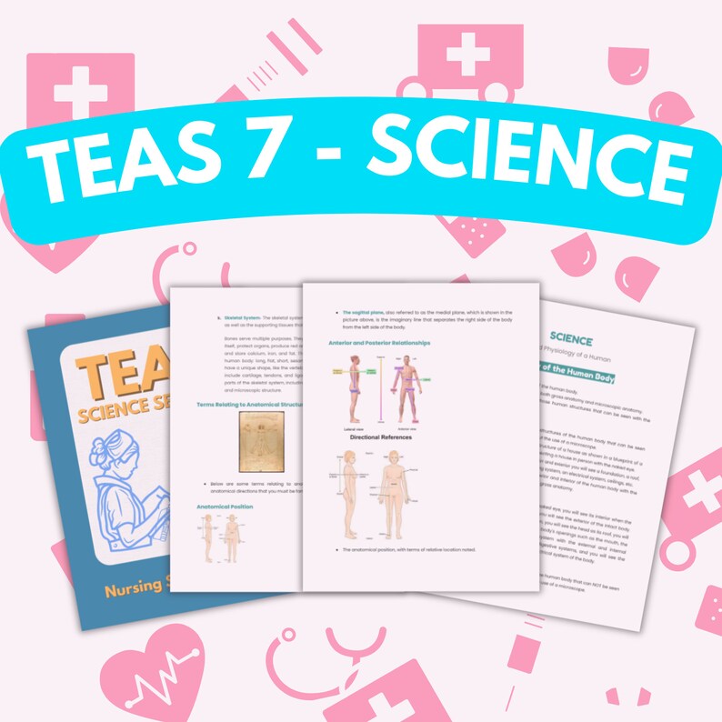 Science Section - TEAS Exam 7 | Nursing School | Study Guide Posters ...