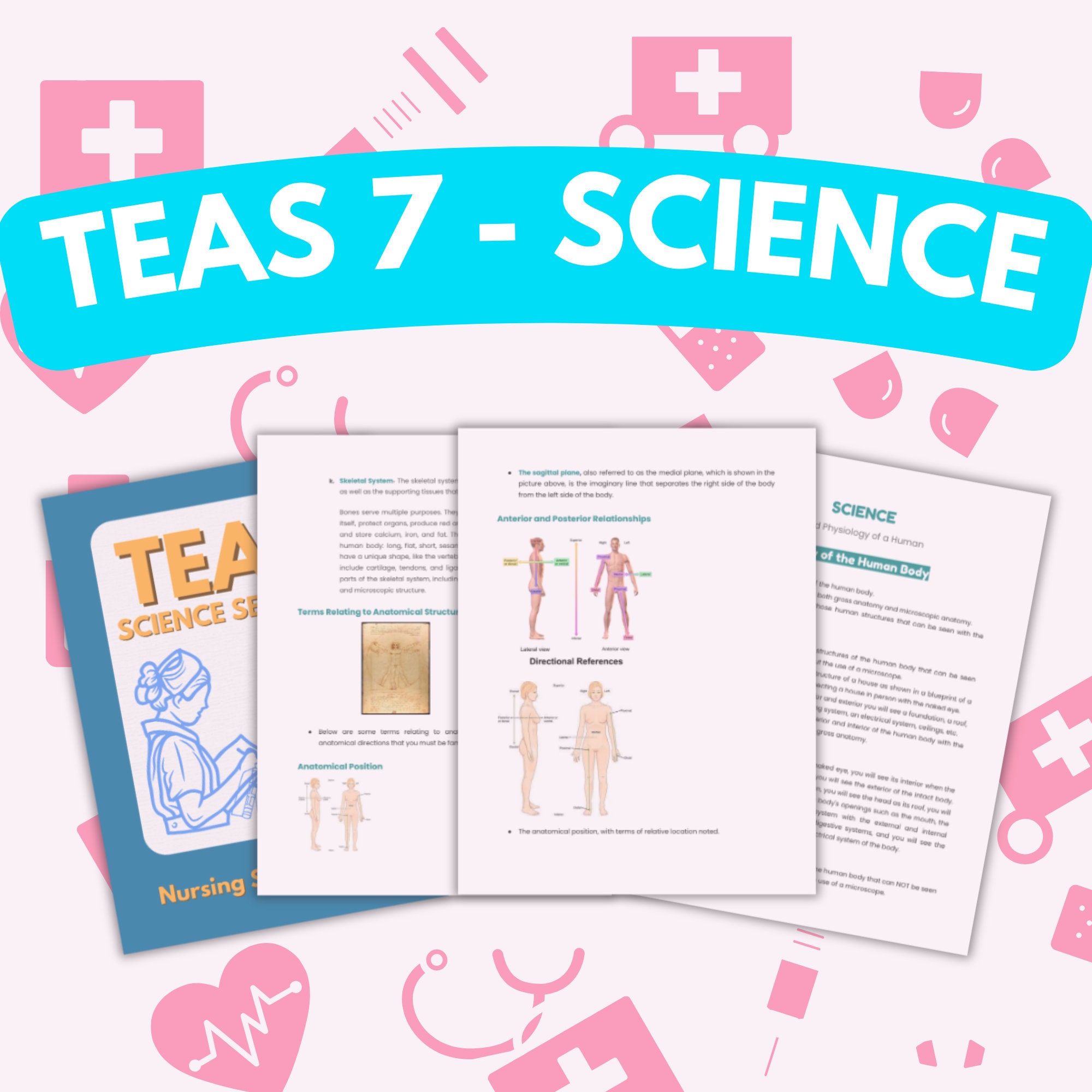Science Section - TEAS Exam 7 | Nursing School | Study Guide Posters ...