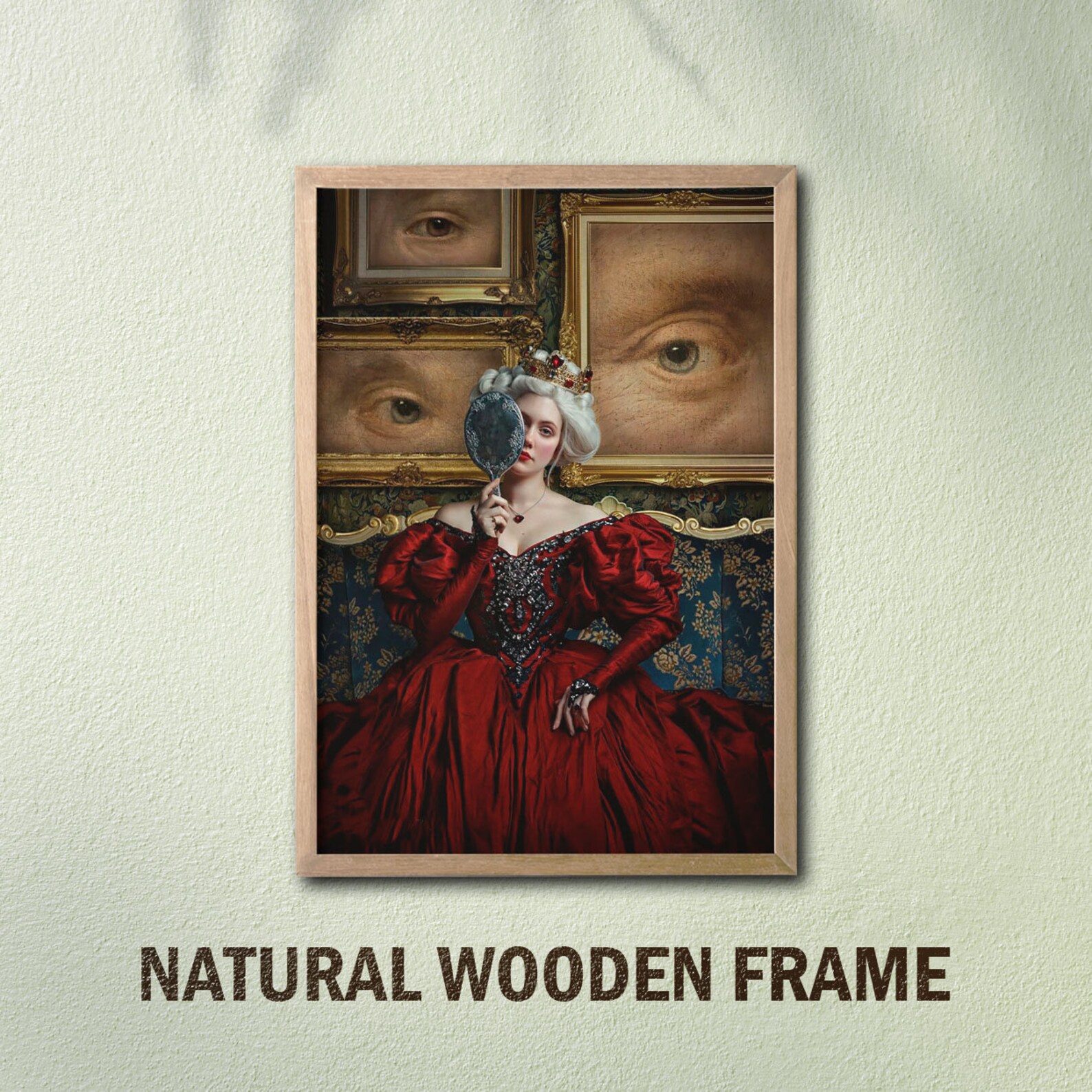 Vintage Canvas Painting Portrait Woman Antique Moody Portrait Rustic ...
