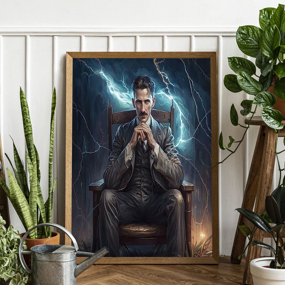 Nikola Tesla Nikola Tesla Printed Tesla Graffiti Canvas Street Graffiti ...