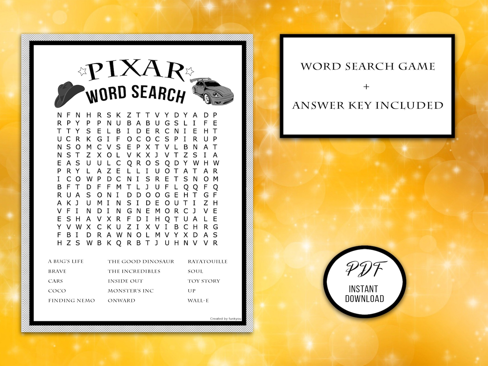 Kids Word Search | Pixar Word Search Game | Printable Game | Kids ...