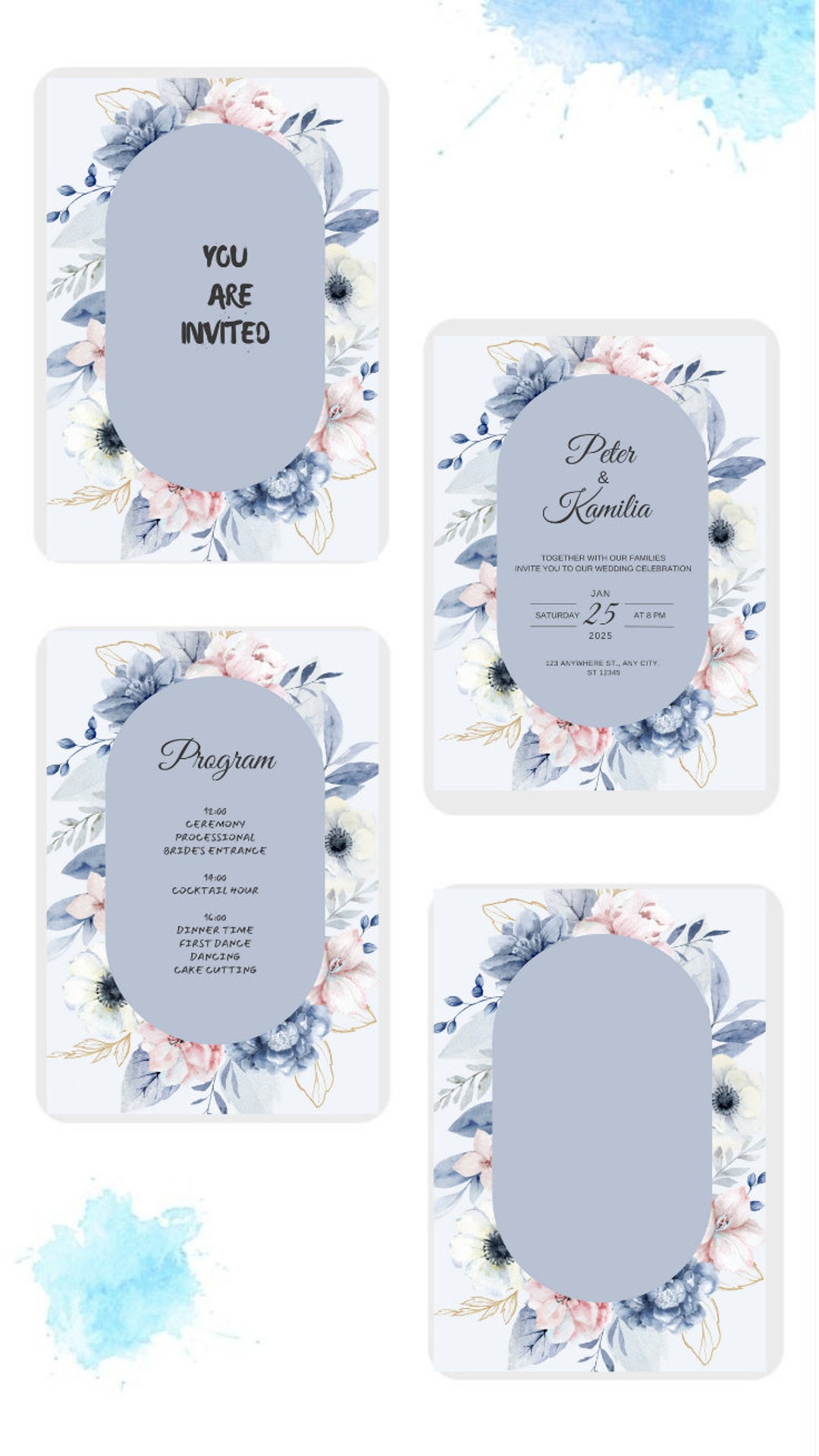 Simple Wedding Invitation, Elegant and Modern Invitation Set, Trendy ...