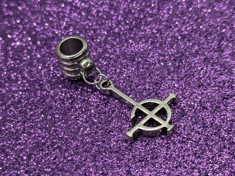 Ghost Inverted Crucifix Silver Colour Dreadlock Bead - Etsy