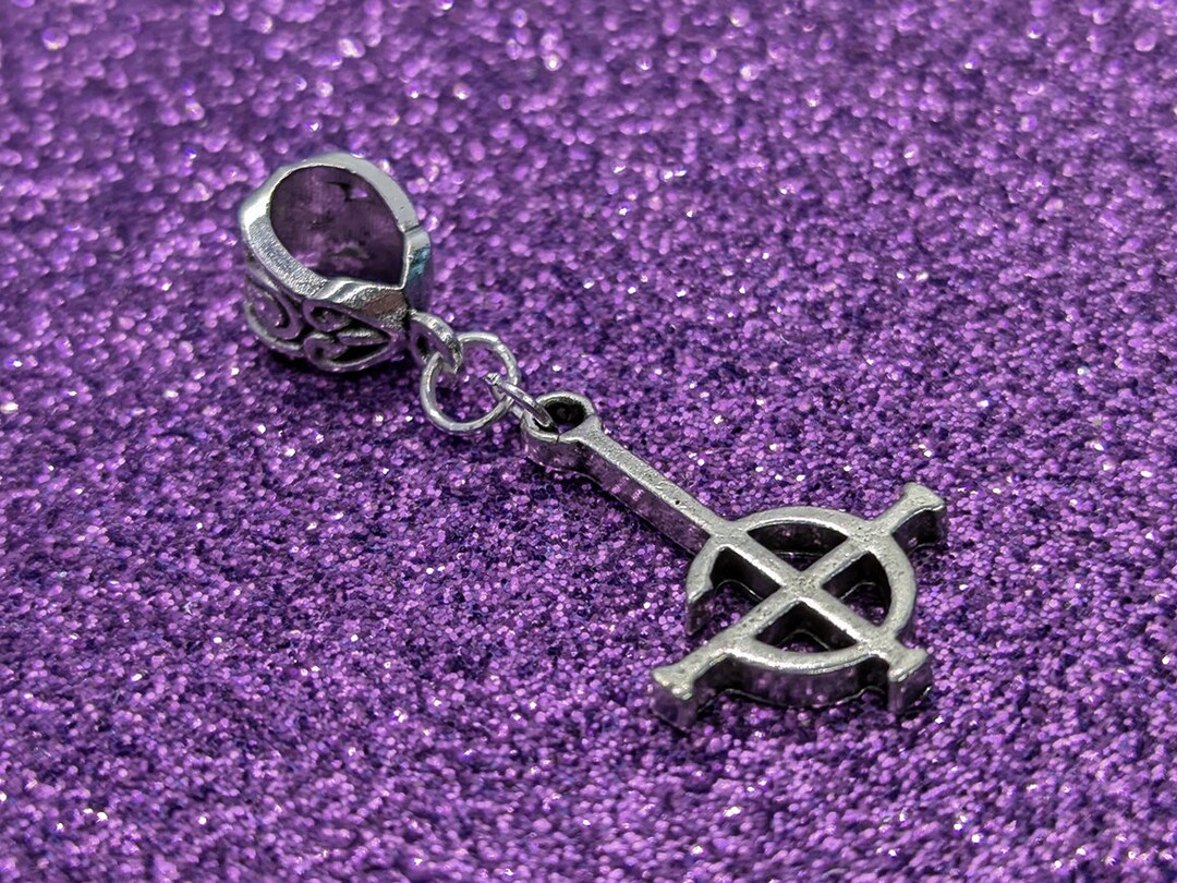 Ghost Inverted Crucifix Silver Colour Dreadlock Bead - Etsy
