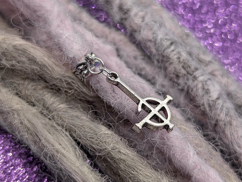 Ghost Inverted Crucifix Silver Colour Dreadlock Bead - Etsy