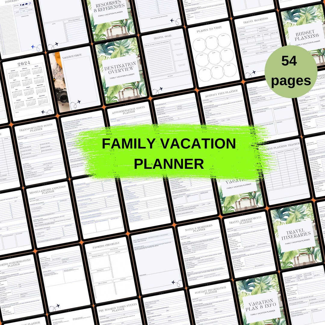 Get Organized for Your Family Vacation With Our 54-page Travel Planner ...