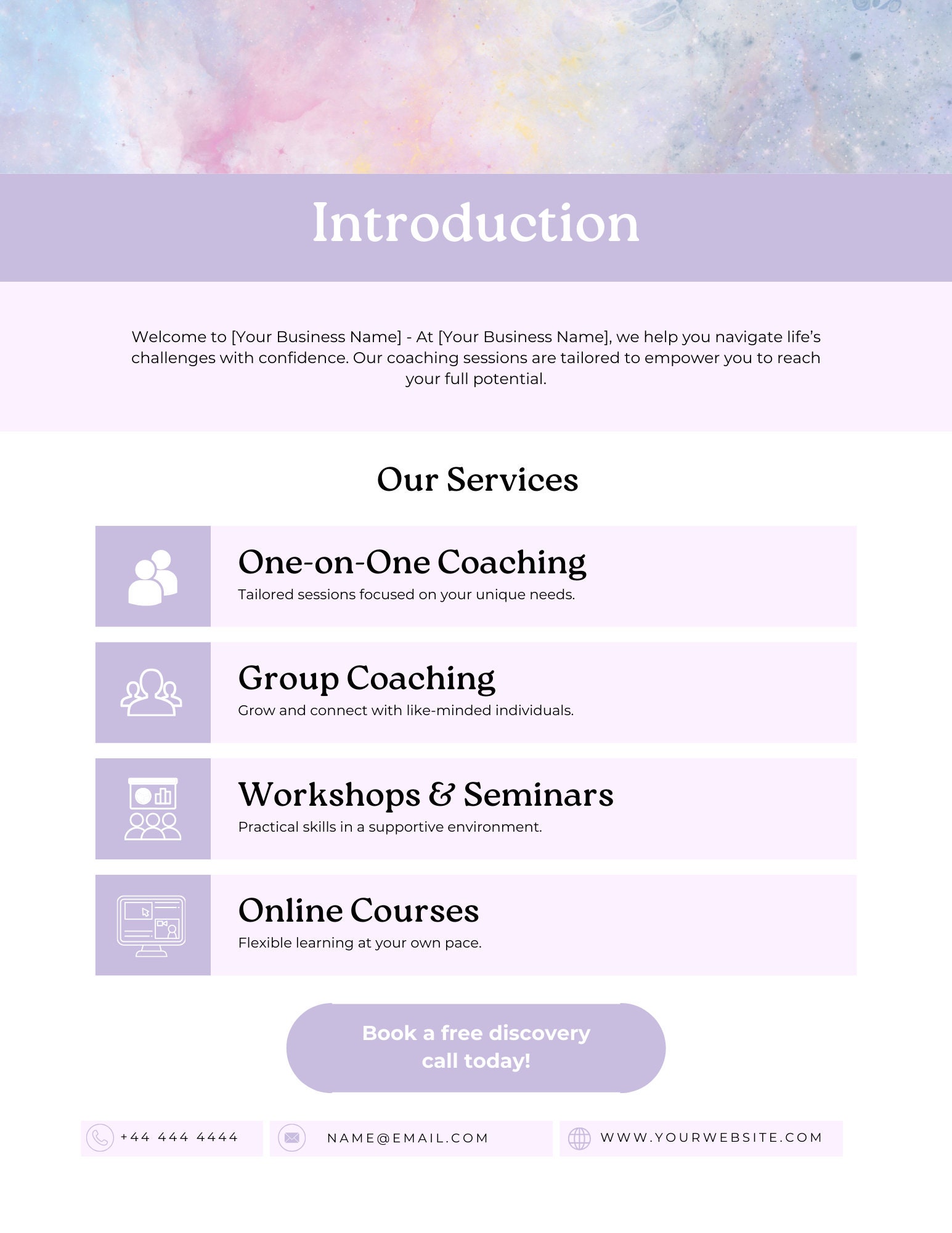 Create a Professional Image With Our Editable Life Coach Brochure ...