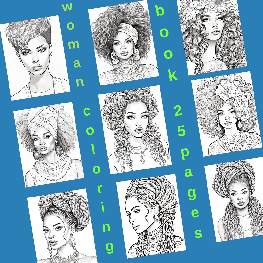 Women's Coloring Book 25 Pages, Detailed Relaxing Designs for Stress ...