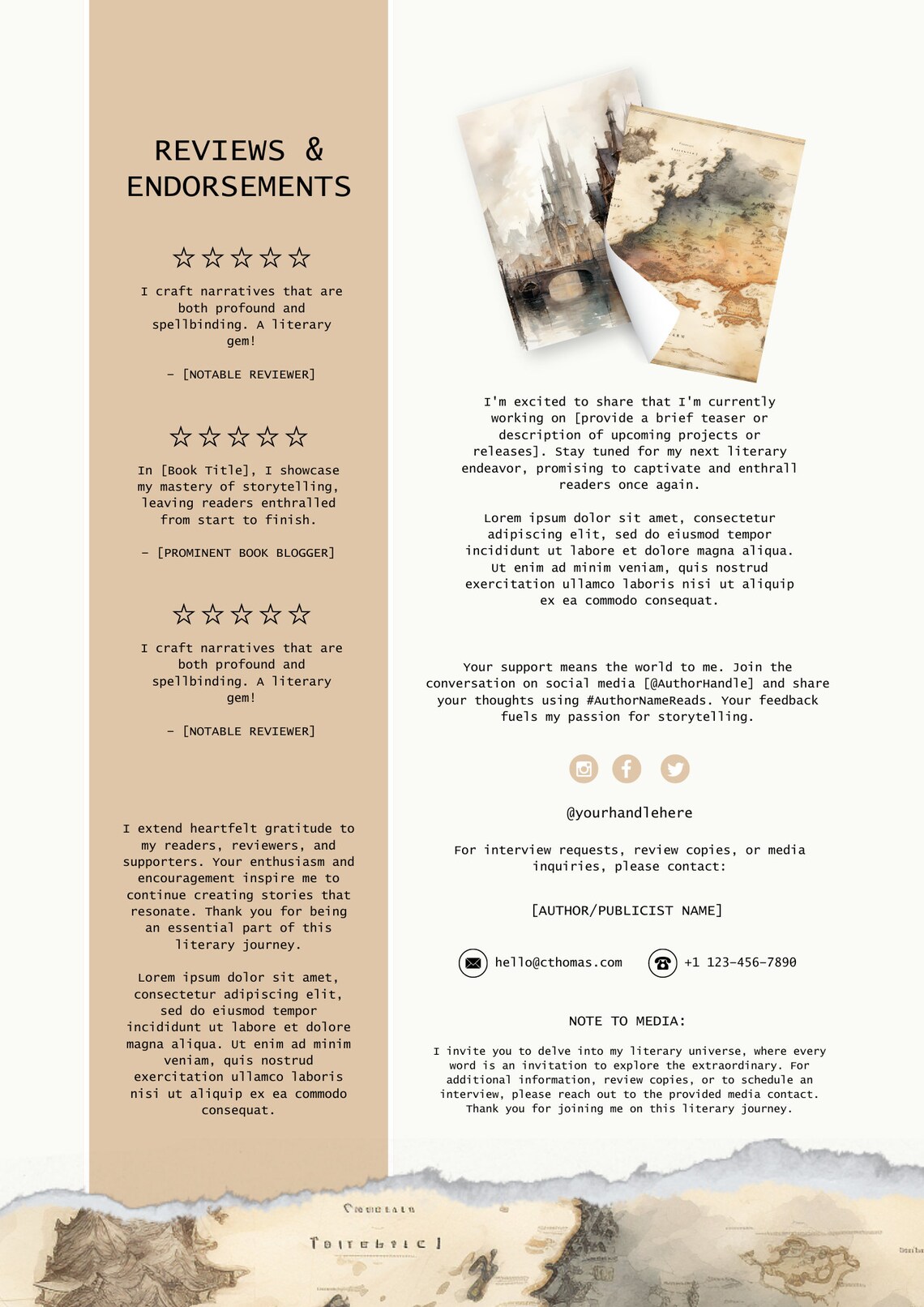 Author Media Kit Canva Template, Customizable Press Kit Design, Perfect ...
