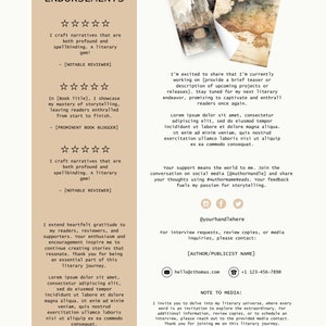 Author Media Kit Canva Template, Customizable Press Kit Design, Perfect ...