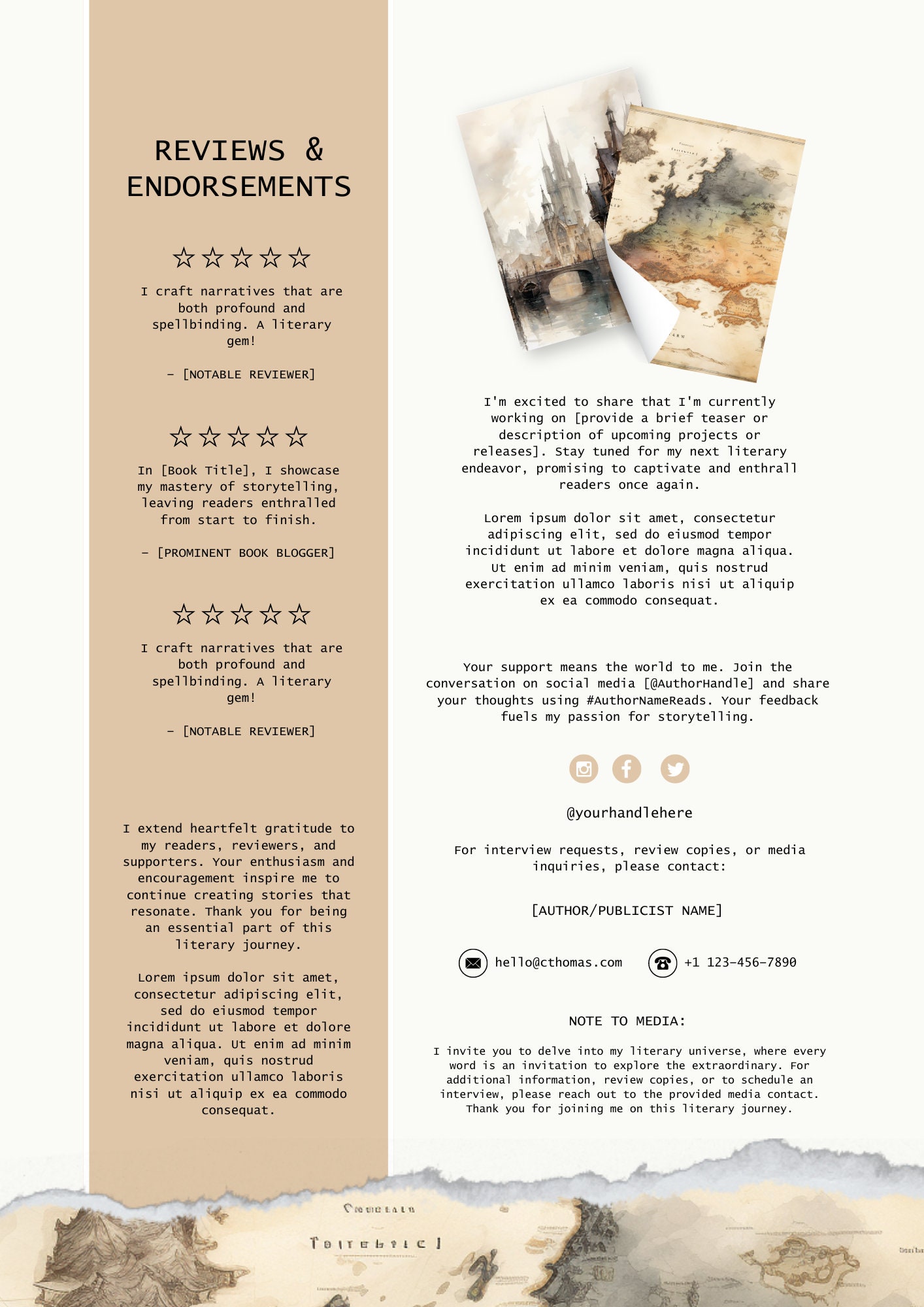 Author Media Kit Canva Template, Customizable Press Kit Design, Perfect ...