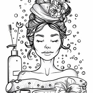 Spa Day Coloring Book 25 Relaxing Printable Pages, Instant Download PDF ...
