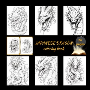 Japanese Dragon Coloring Book, Intricate Printable Designs, Relaxation ...