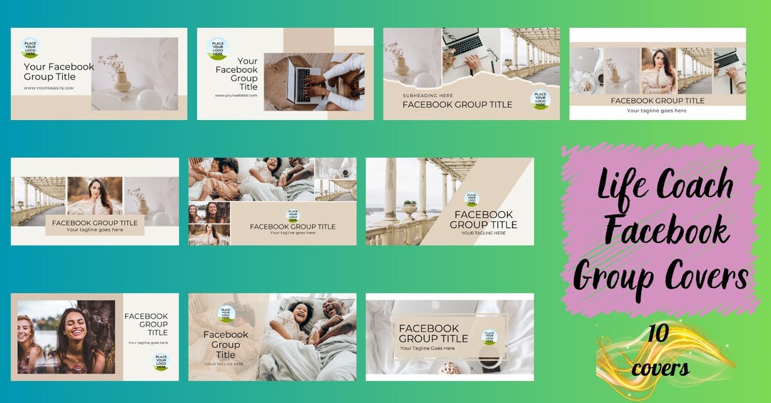 10 Life Coach Facebook Group Covers Editable Canva Templates for ...