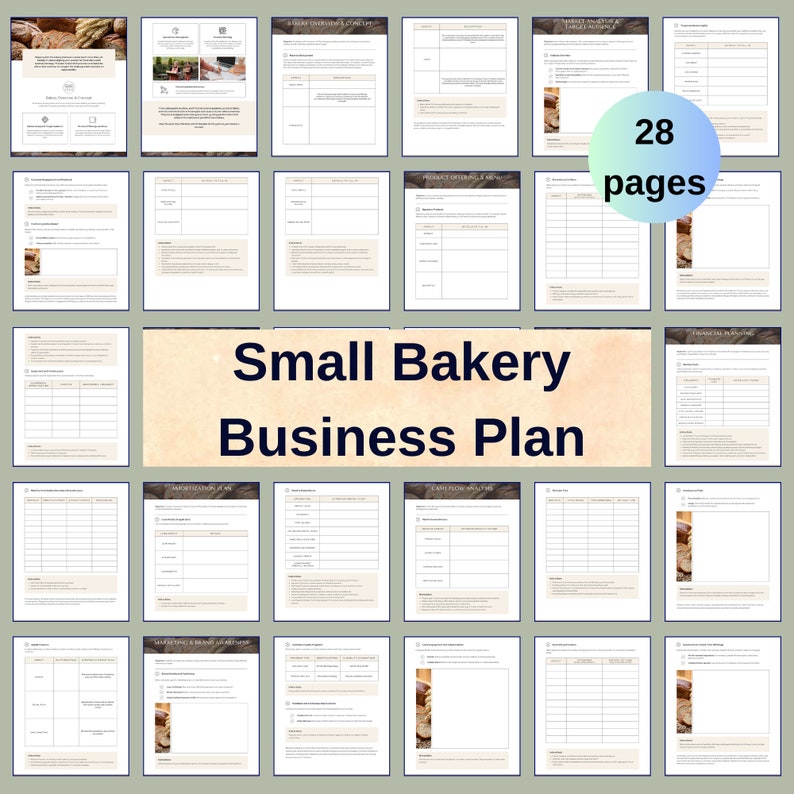 Get Your Small Bakery Business Plan Today 28-page Printable PDF for ...
