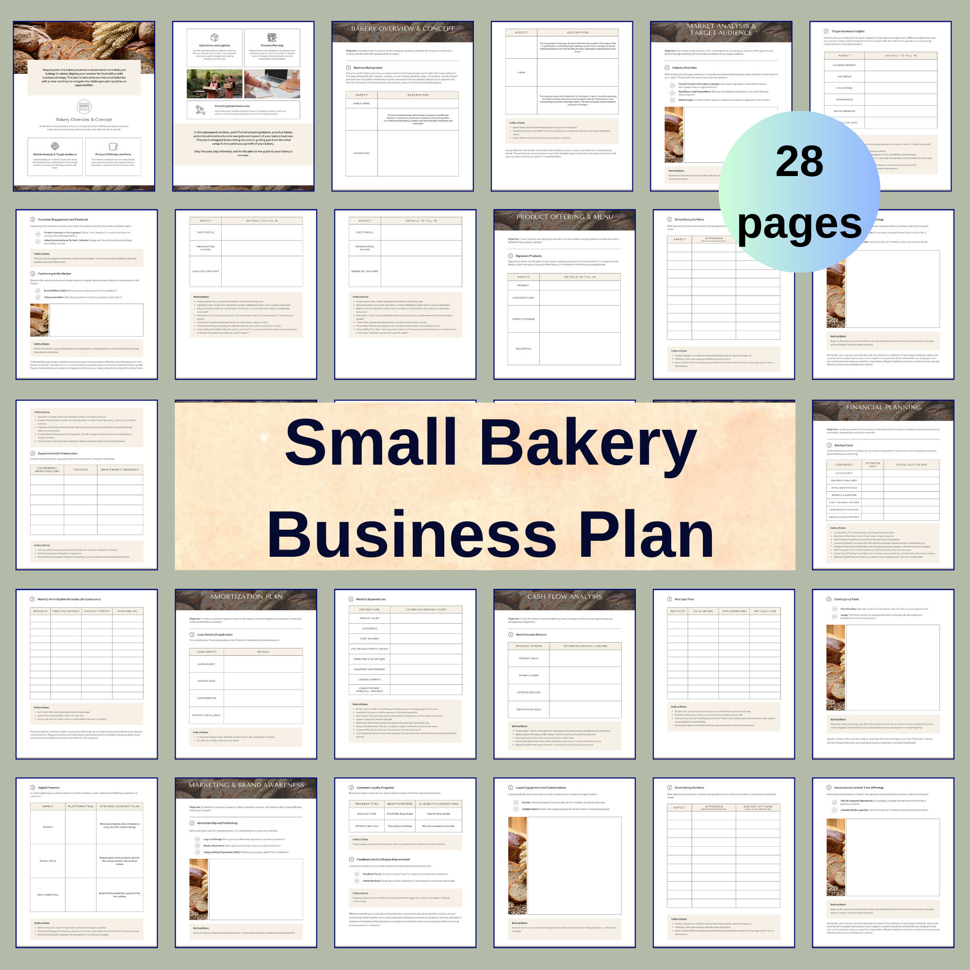 Get Your Small Bakery Business Plan Today 28-page Printable PDF for ...