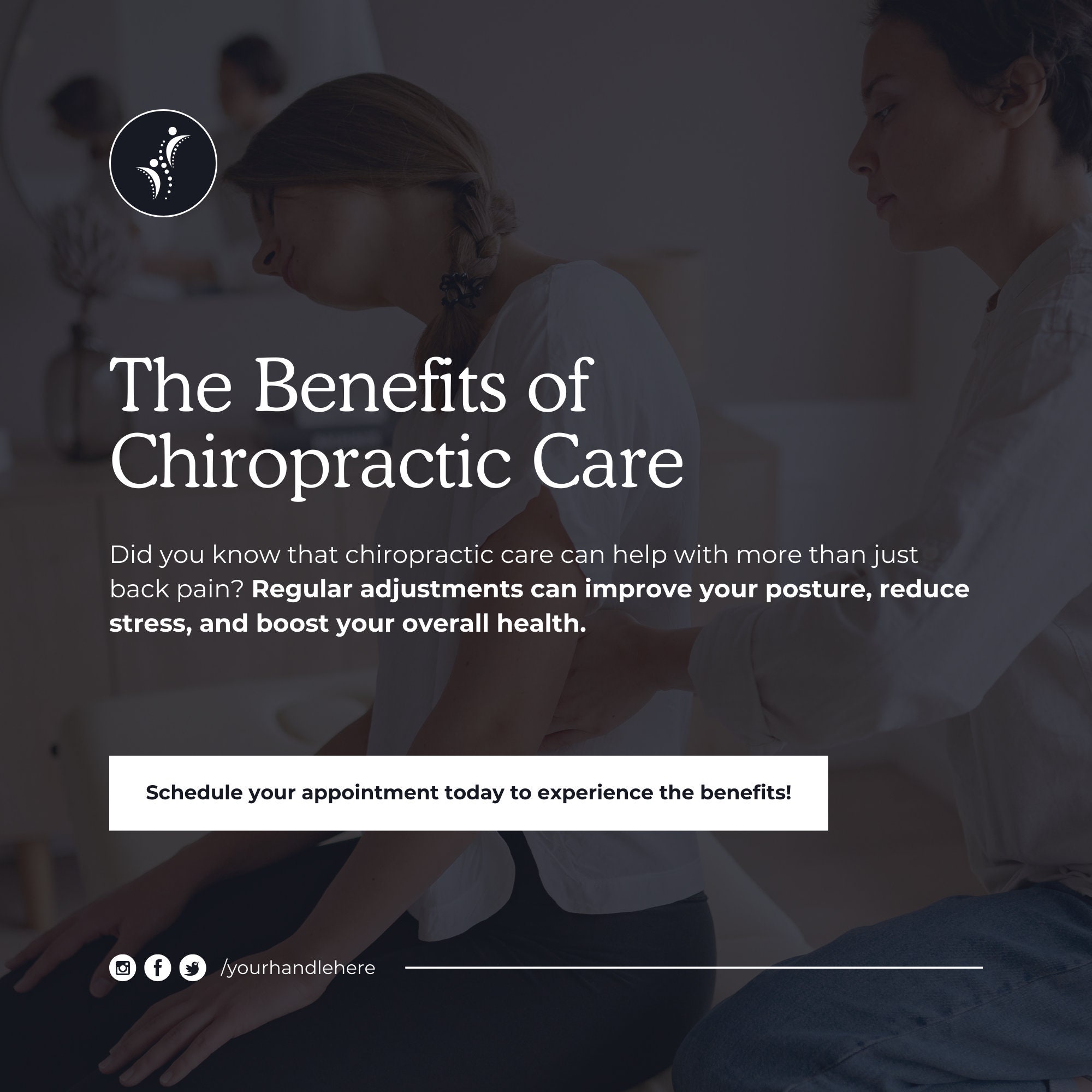 Chiropractor Social Media Post Set - Etsy
