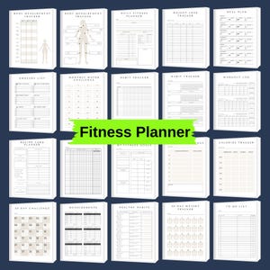 20-page Editable Fitness Planner Printable Workout & Health Tracker ...