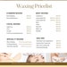 Waxing Price List Template, Editable and Printable Spa Service Menu ...