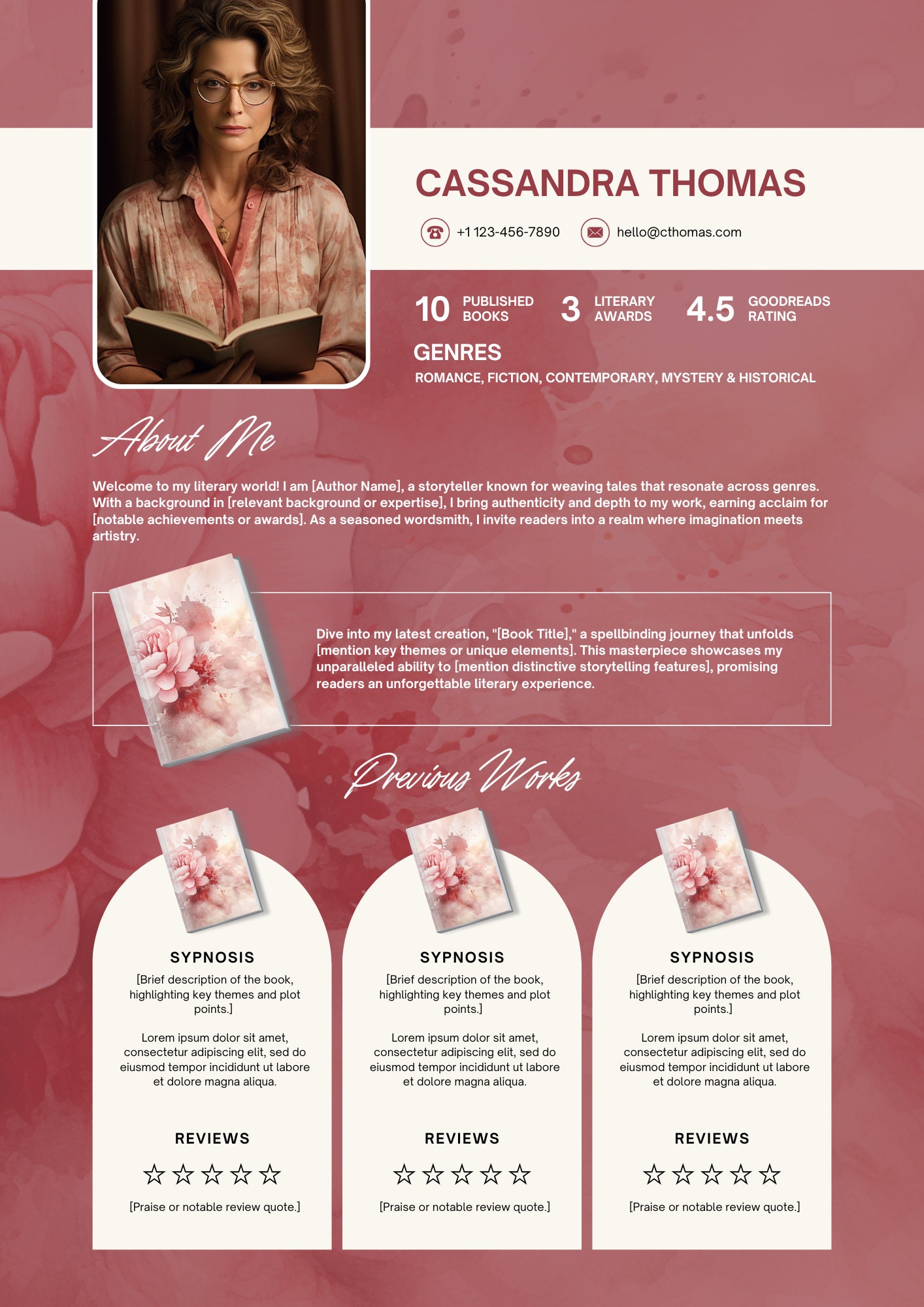 Author Media Kit Canva Template, Customizable Press Kit Design, Perfect ...