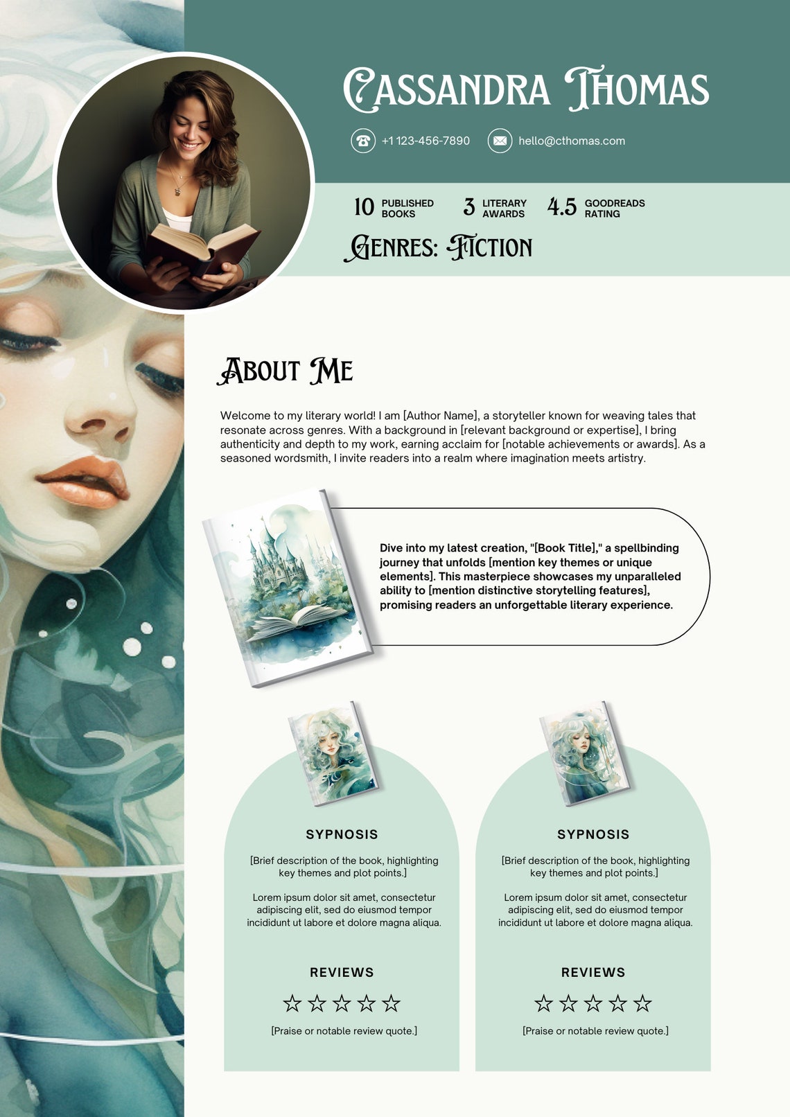 Author Media Kit Canva Template, Customizable Press Kit Design, Perfect ...