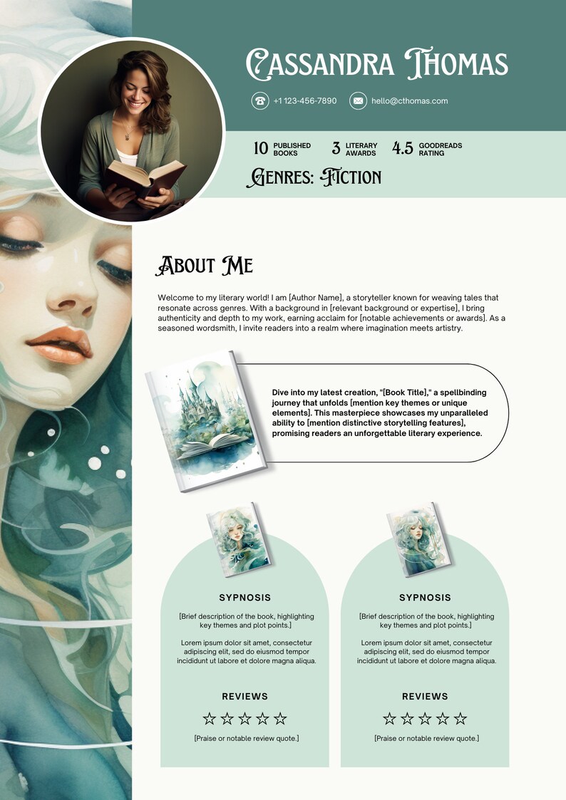 Author Media Kit Canva Template, Customizable Press Kit Design, Perfect ...
