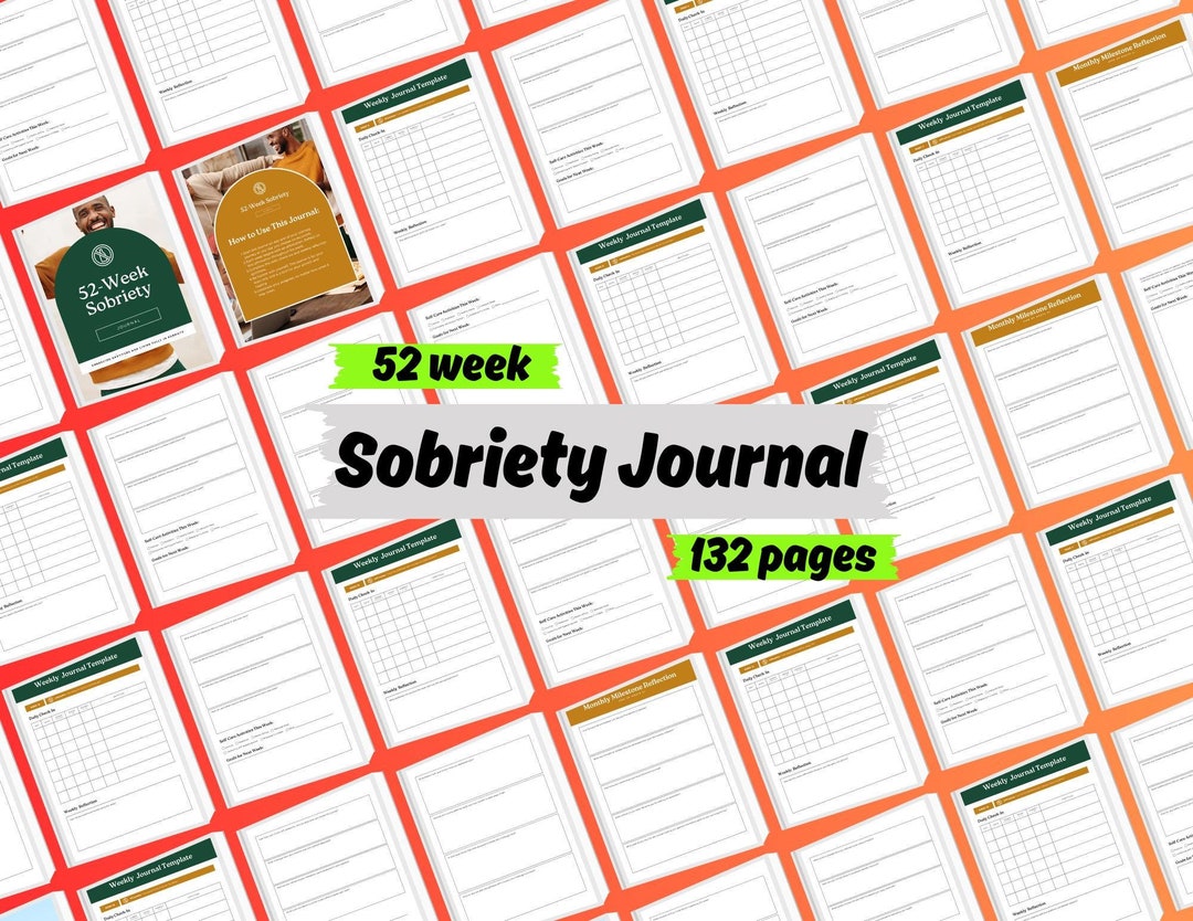 52-week Sobriety Journal Printable 132 Pages Guided Recovery Weekly ...