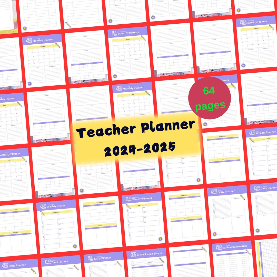 Teacher Planner 2024-2025, 64 Pages, Organized Weekly & Monthly Layout ...