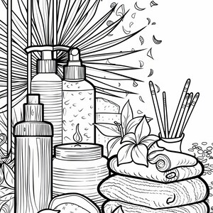 Spa Day Coloring Book 25 Relaxing Printable Pages, Instant Download PDF ...