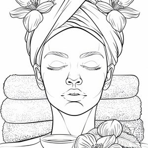 Spa Day Coloring Book 25 Relaxing Printable Pages, Instant Download PDF ...