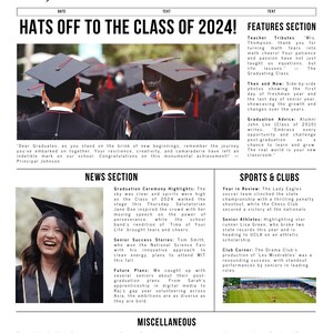 Editable Graduation Newspaper Template, High-quality Digital Download ...