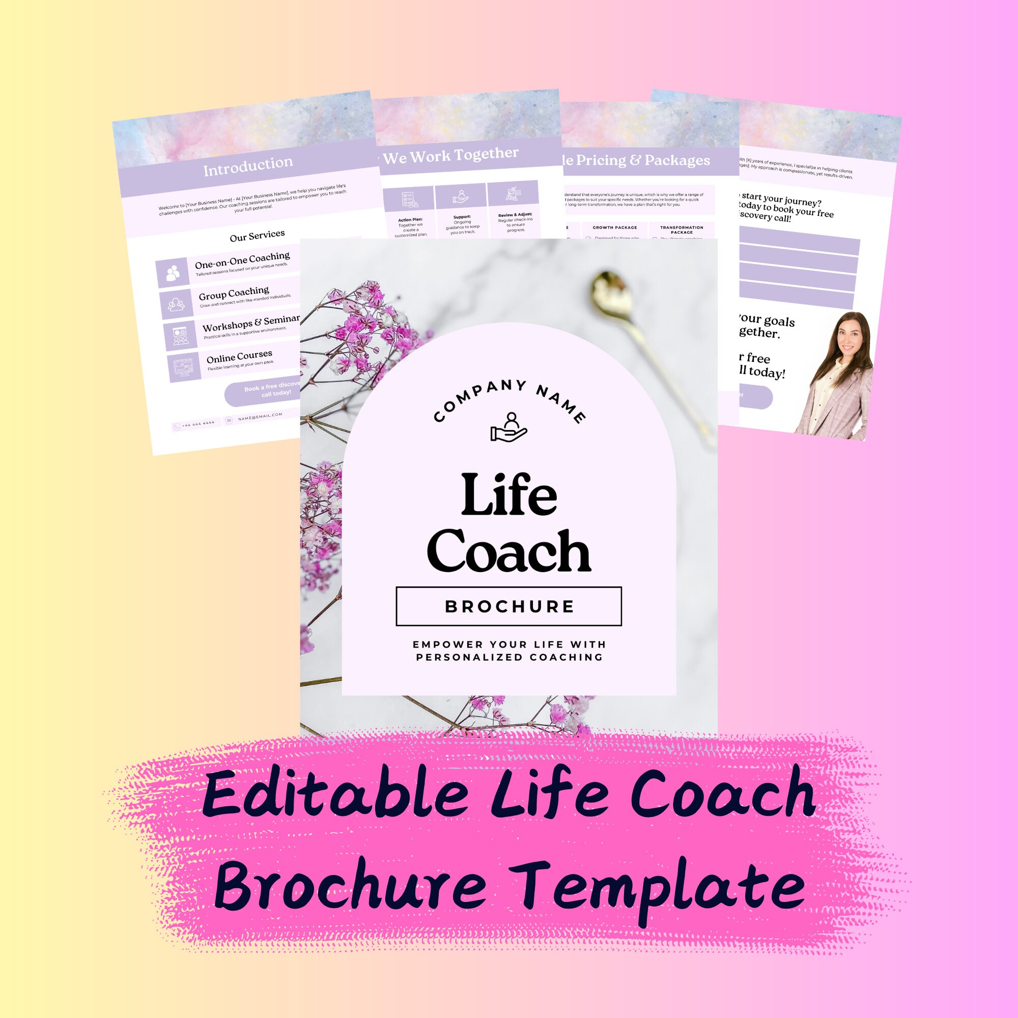 Create a Professional Image With Our Editable Life Coach Brochure ...