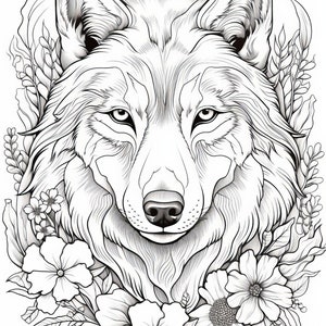 Mindfulness Wolves Coloring Book printable on 8.5 X 11 Paper. 25 ...
