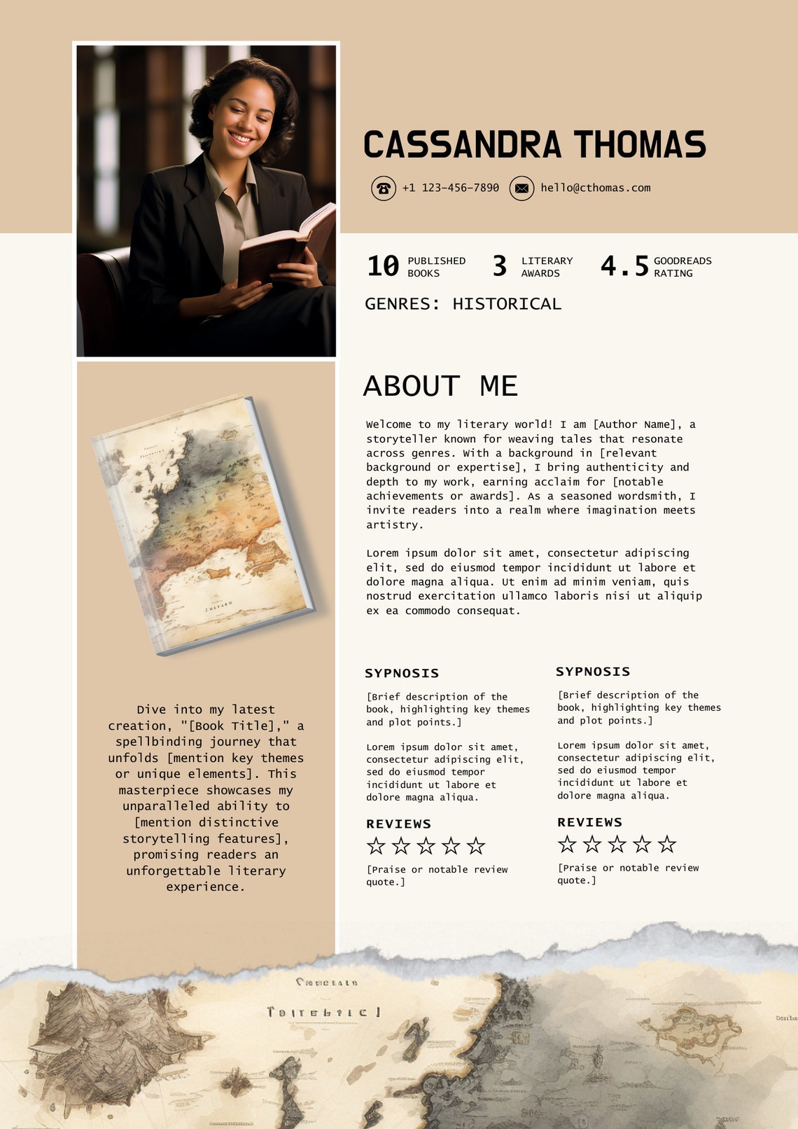Author Media Kit Canva Template, Customizable Press Kit Design, Perfect ...