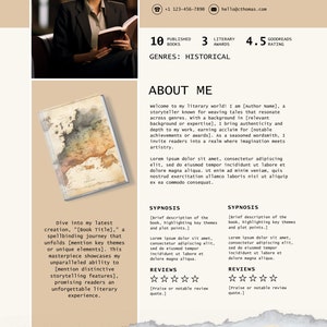 Author Media Kit Canva Template, Customizable Press Kit Design, Perfect ...