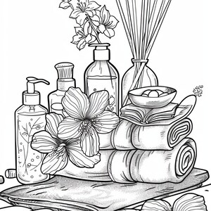 Spa Day Coloring Book 25 Relaxing Printable Pages, Instant Download PDF ...