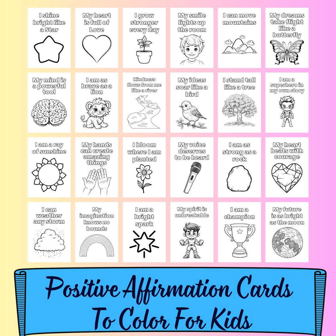 Encourage Confidence and Positivity in Kids With 25 Coloring ...