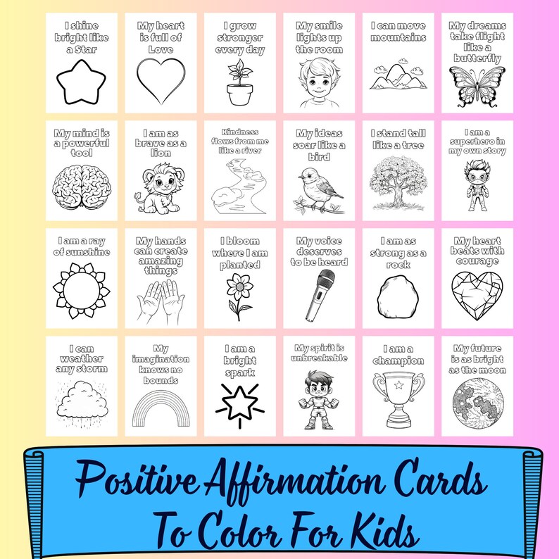 Encourage Confidence and Positivity in Kids With 25 Coloring ...