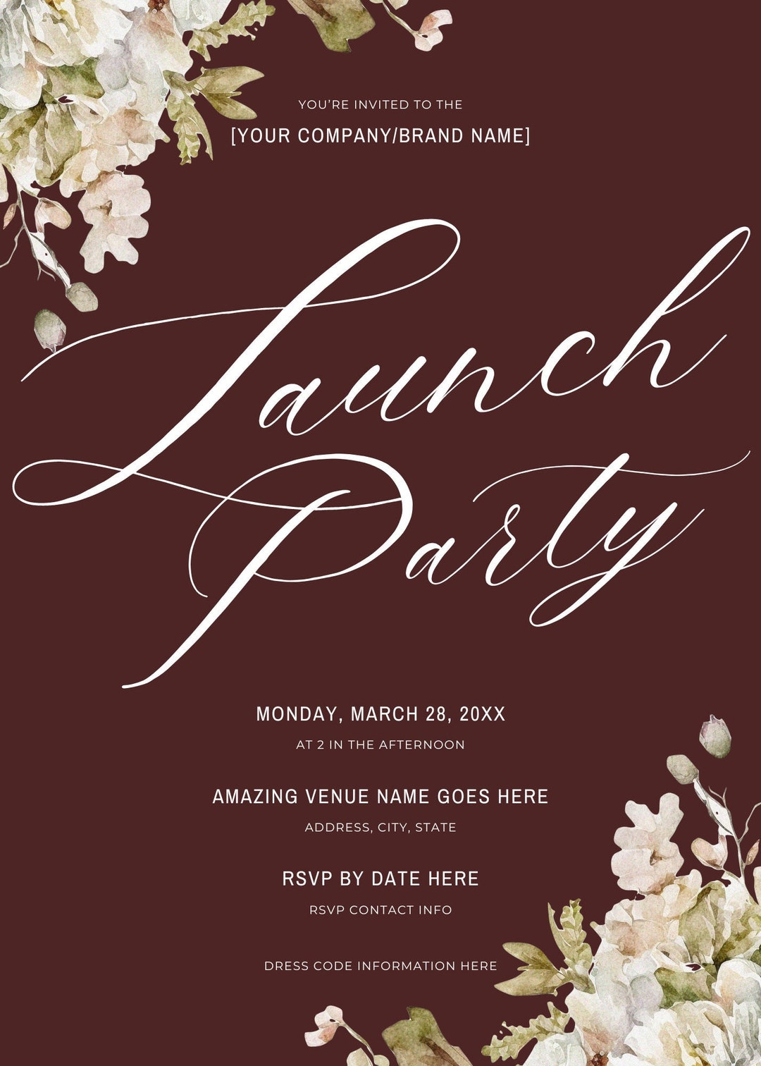 Launch Party Invite Template.customizable Canva Design,digital and ...
